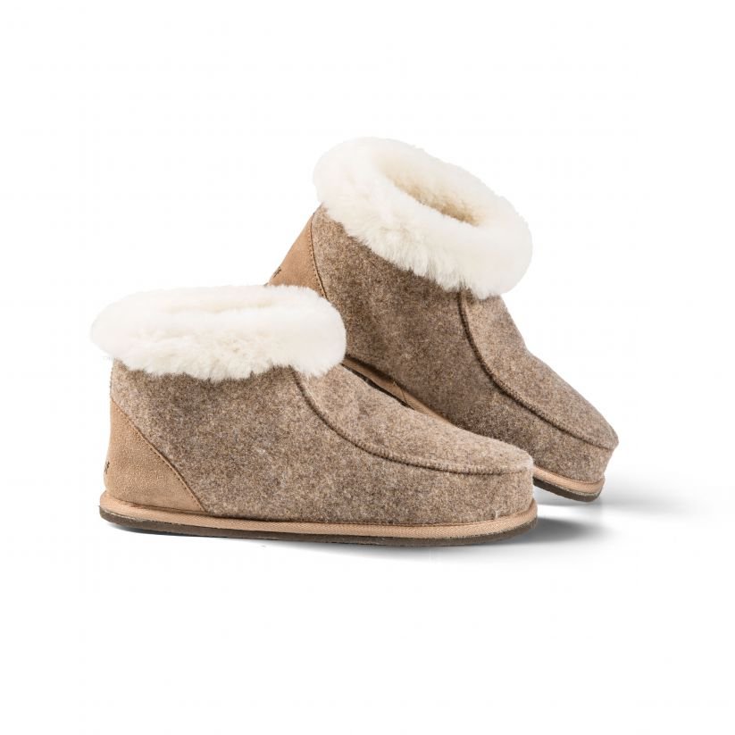 Høj hjemmesko i filtet uld og lammeskind - model Relax - Sko - MH ...